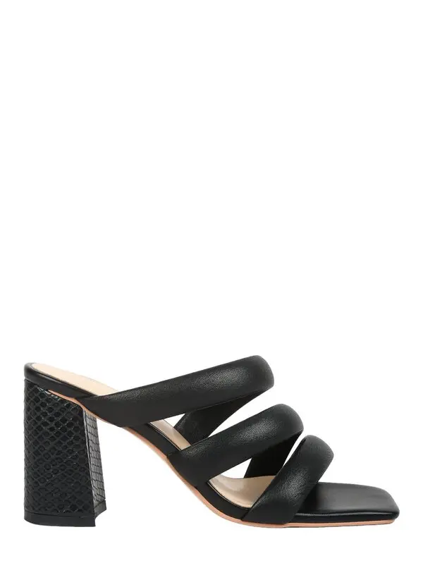 RAG & CO Kywe Textured Heel Chunky Strap Sandals By - Black