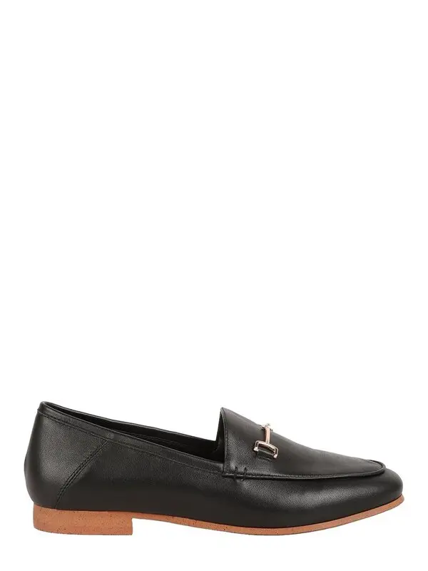RAG & CO Dareth Horsebit Flat Heel Loafers In By - Black