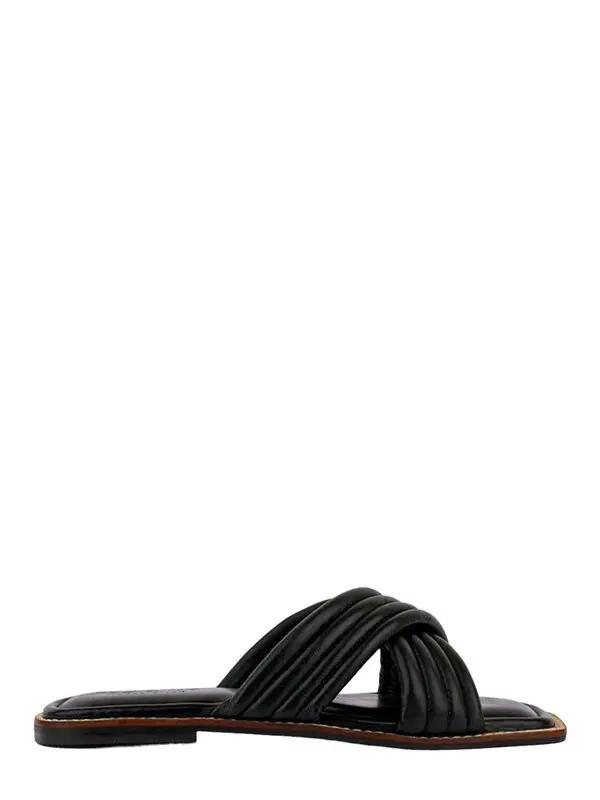 RAG & CO Eura Quilted Leather Flats By - Black