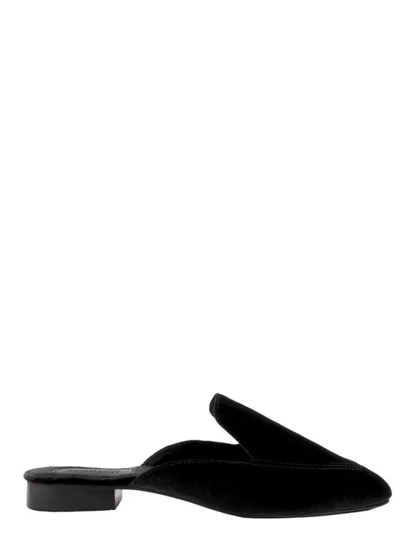 RAG & CO Batiste Velvet Handcrafted Mules In By - Black