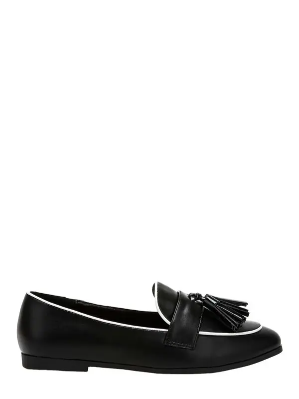 RAG & CO Mythos Dual Tone Tassel Loafers By - Black
