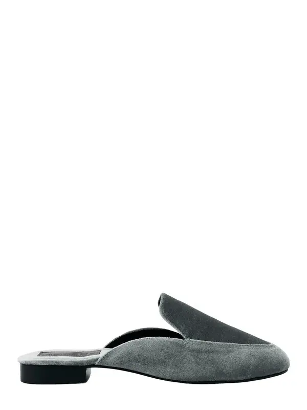 RAG & CO Batiste Velvet Handcrafted Mules In By - Grey