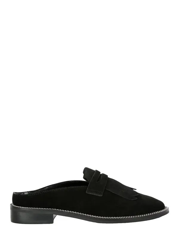 RAG & CO Lena Genuine Suede Mules In By - Black