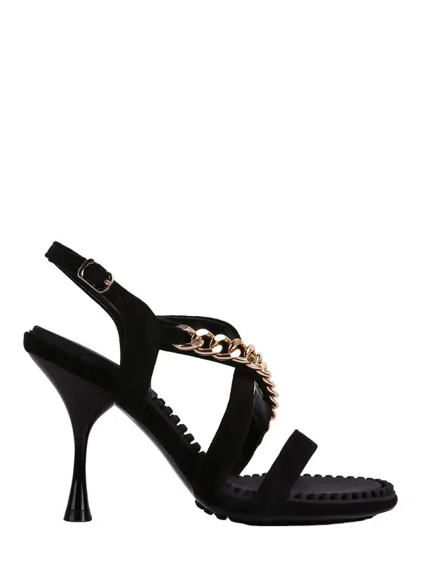RAG & CO Domeda Metal Chain Embellished Sandals By - Black