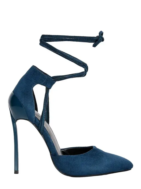 RAG & CO Rule-breaker Lace Up Stiletto Sandals By - Blue