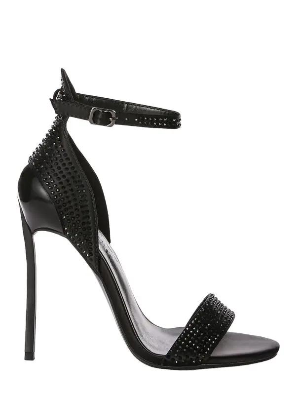 RAG & CO Magnate Rhinestone Embellished Stiletto Sandals In By - Black