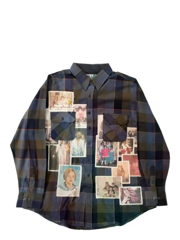 BETTER WITH AGE Menage Patchwork-flannel Shirt - Blue