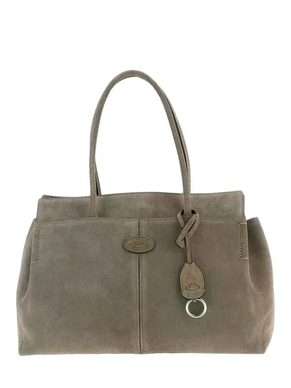 TOD'S Shopping Bag In Suede Medium - Grey