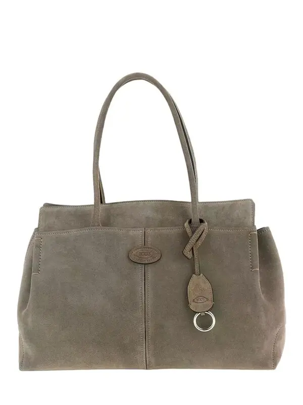 TOD'S Shopping Bag In Suede Medium - Grey