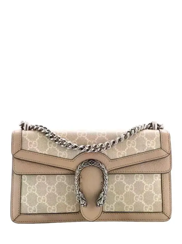 Gucci Dionysus Bag Gg Coated Canvas With Leather Small Shoulder Bag - Neutrals