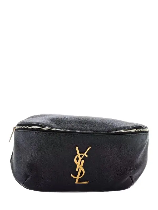 Saint Laurent Classic Monogram Leather Belt Bag - Black