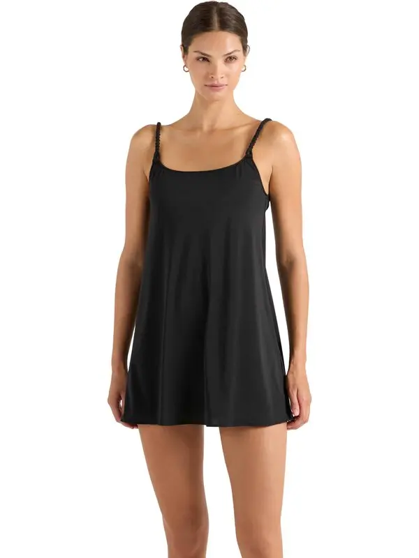 Hunza G Twisty Strap Mini Dress - Black