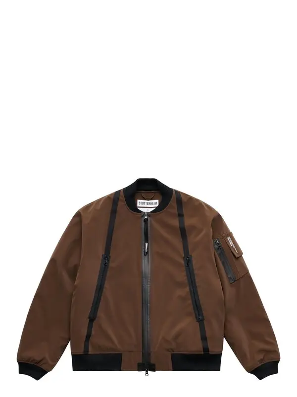 Stutterheim Bredsand Zip Winter Bomber Jacket - Brown