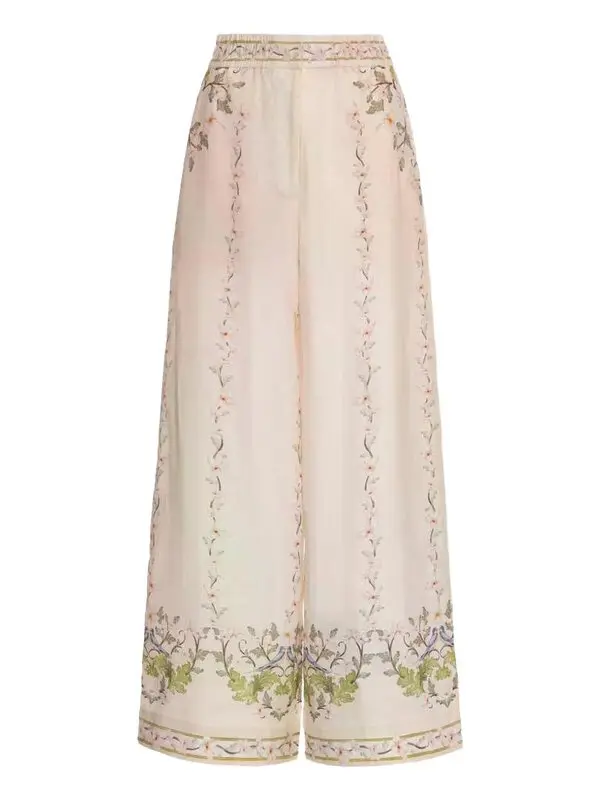 Agua Bendita Tota Anhelo Floral-print Palazzo Pants - Neutrals