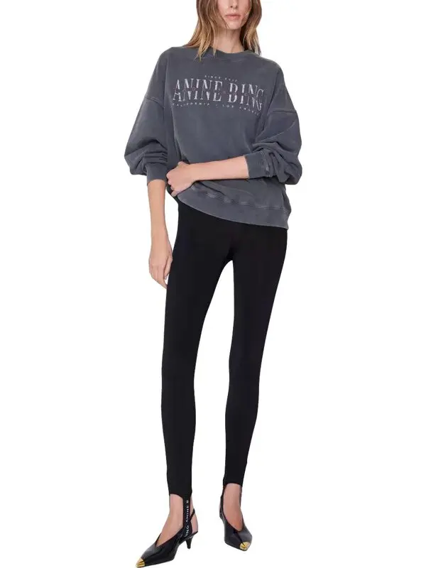 ANINE BING Miles Sweatshirt Sport Club Washed Black - Grey