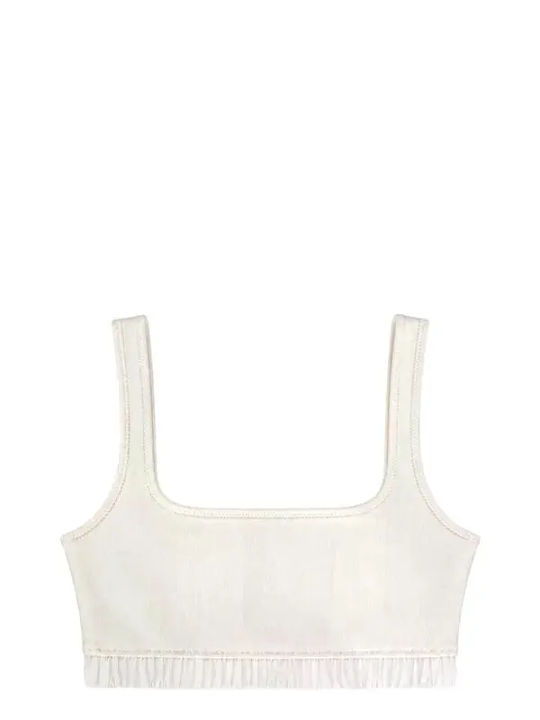 ENTIRE STUDIOS Logo-patch Ribbed Bralette - Neutrals
