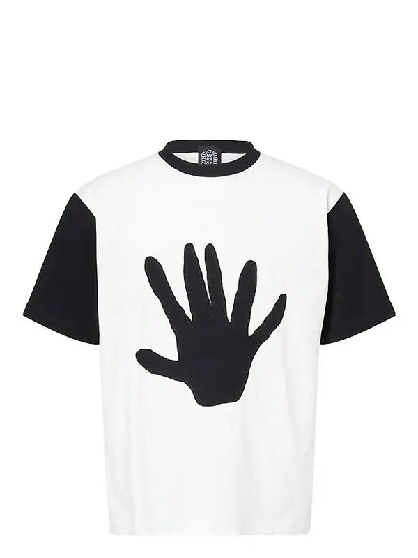 HERESY Hand-embroidered Cotton T-shirt - Black