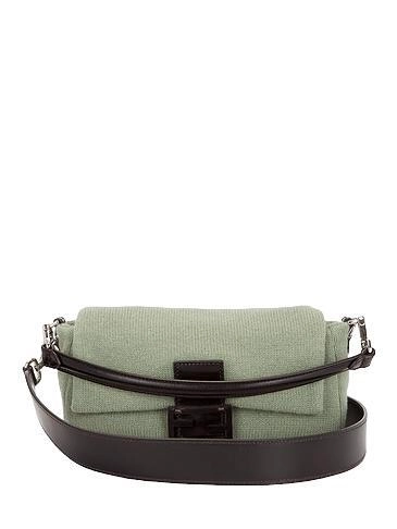 Fendi Knit Baguette Shoulder Bag - Grey