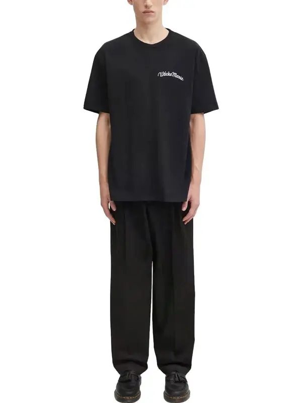 WACKO MARIA Logo Print Knit T-shirt - Black