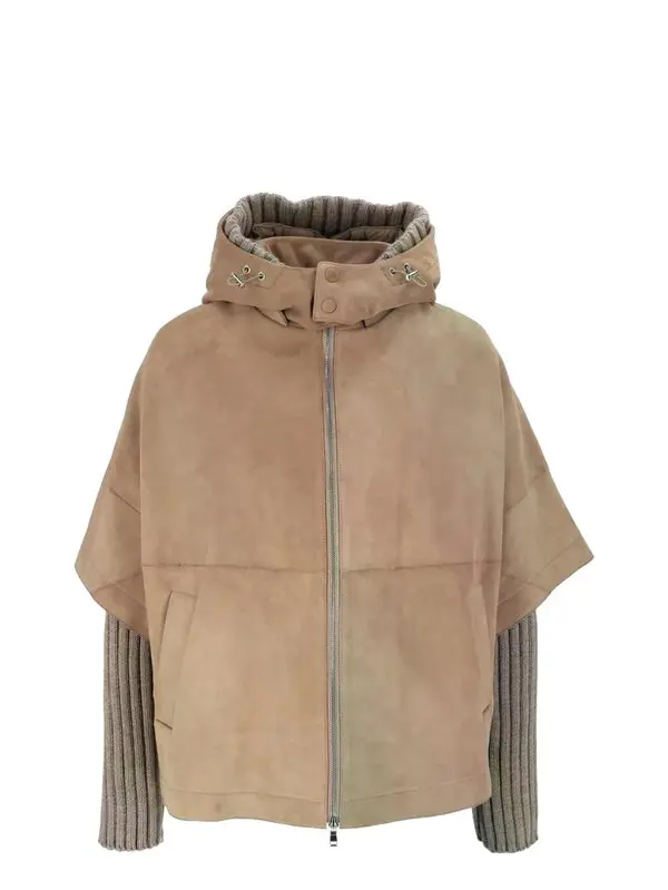 BULLY Hooded Suede Jacket - Neutrals