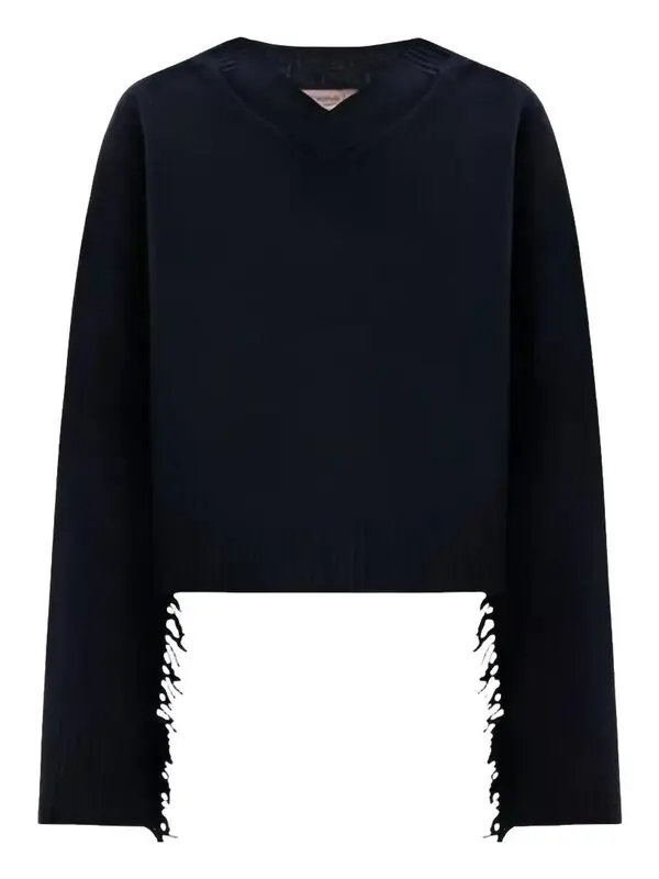 TWINSET Wool-blend Jumper With Fringes - Blue