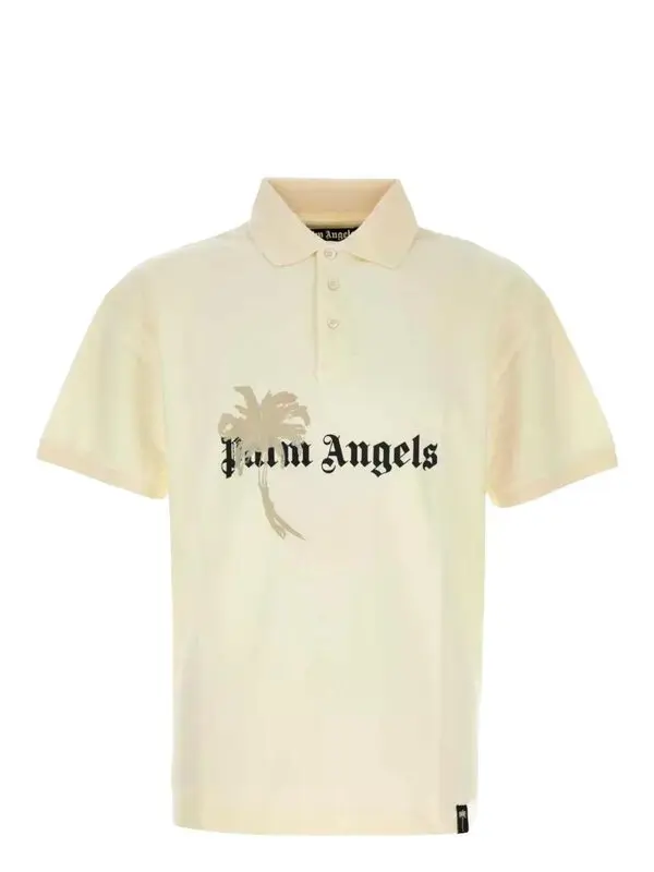 Palm Angels Logo-print Piqué Polo Shirt - Neutrals