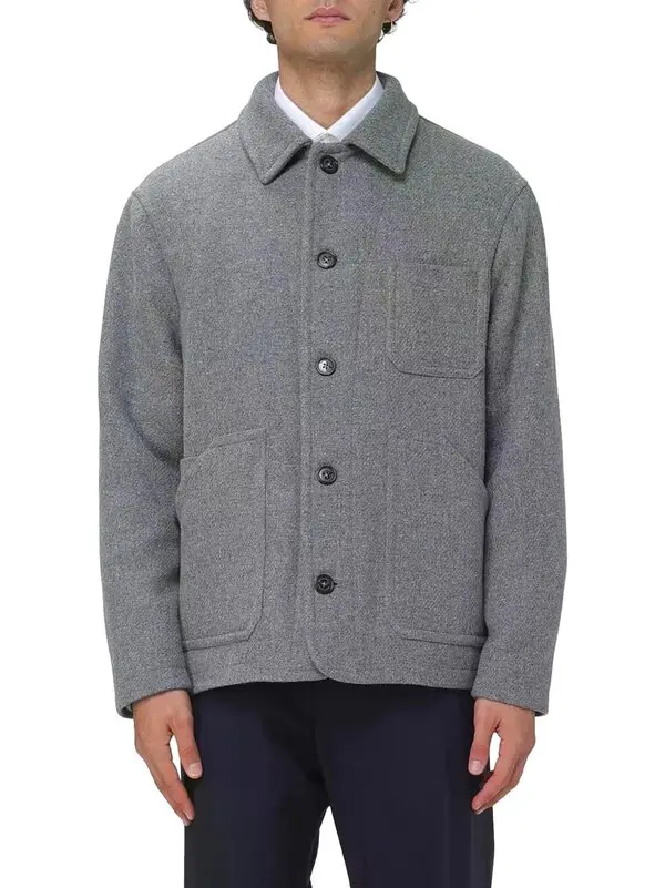BROOKSFIELD Patch-pocket Wool-blend Coat - Grey