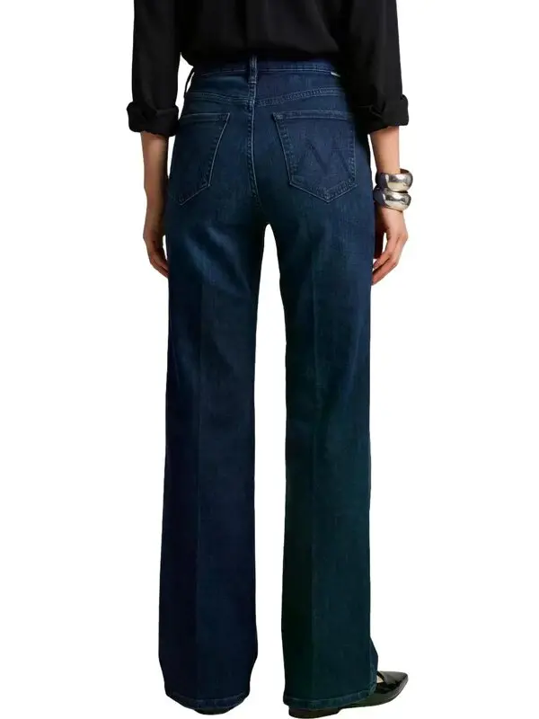 MOTHER Logo-embroidery Wide-leg Jeans - Blue