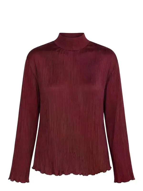 Vince Crinkled-finish High-neck Top - Red
