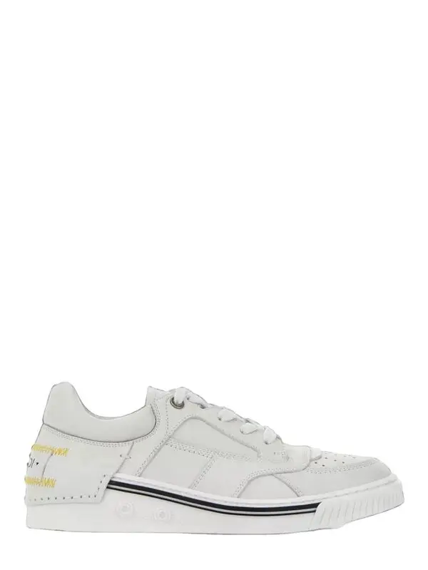 Fendi Fender Panelled Leather Sneakers - Neutrals