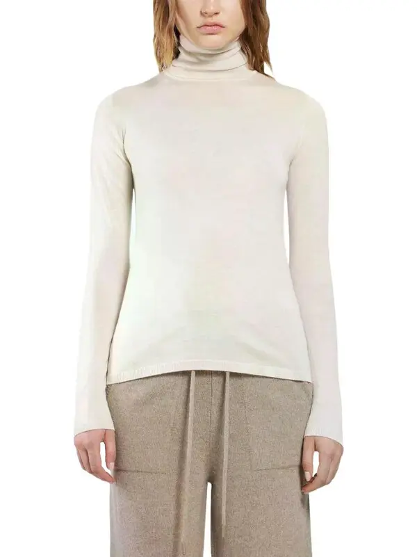 Max Mara Roll-neck Virgin Wool Sweater - Neutrals