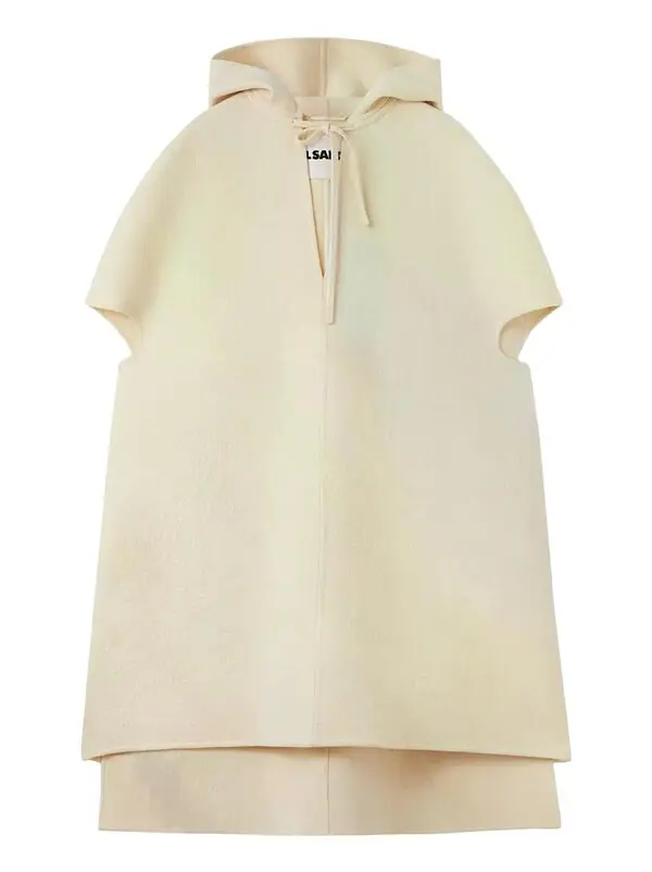 JIL SANDER Short-sleeve Hooded Cape - Neutrals