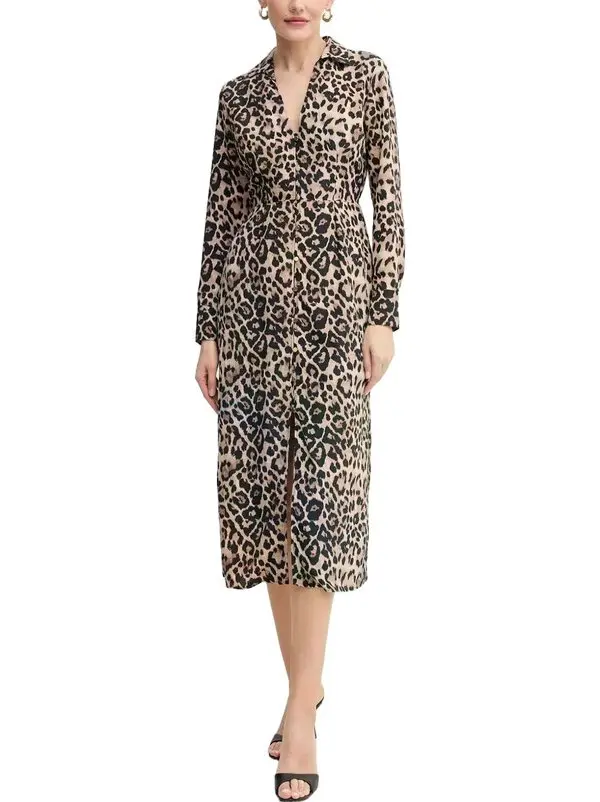 MORGAN Leopard-print Midi Dress - Neutrals