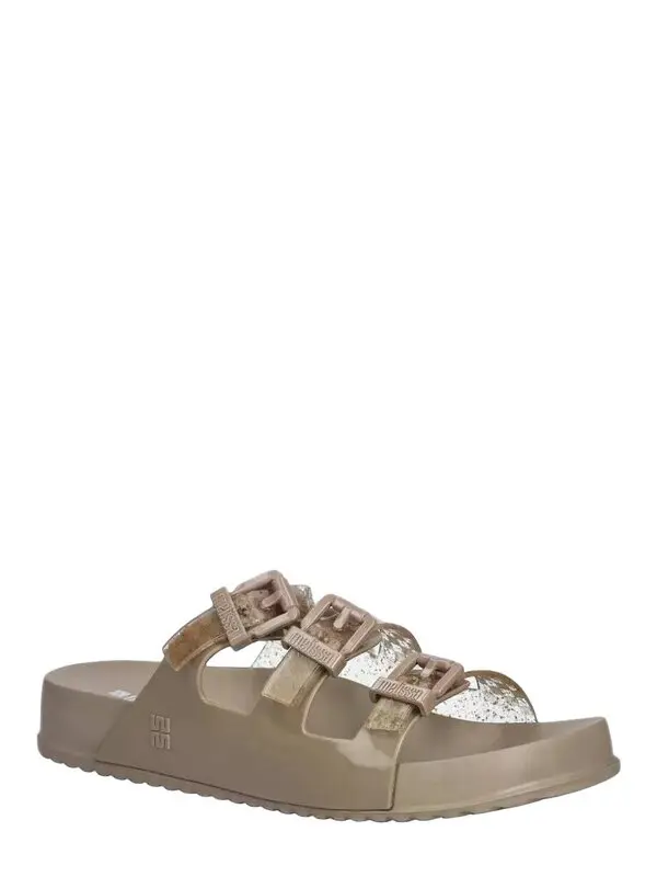 Melissa Cozy Buckle-fastening Glitter-effect Slides - Neutrals