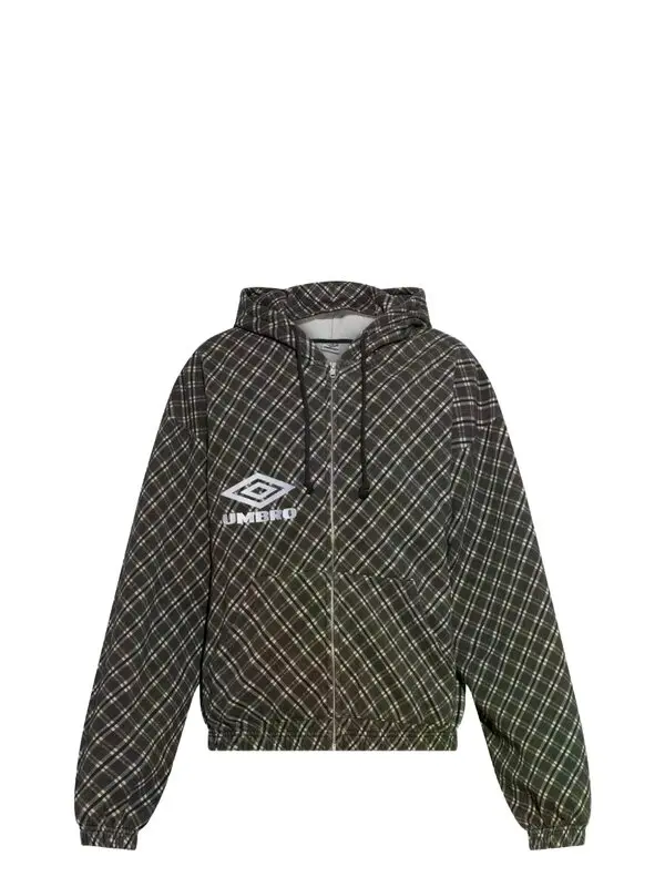 UMBRO Plaid Zip-up Hoodie - Brown