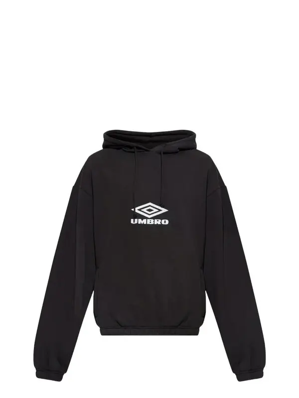 UMBRO Logo-print Drawstring Hoodie - Black
