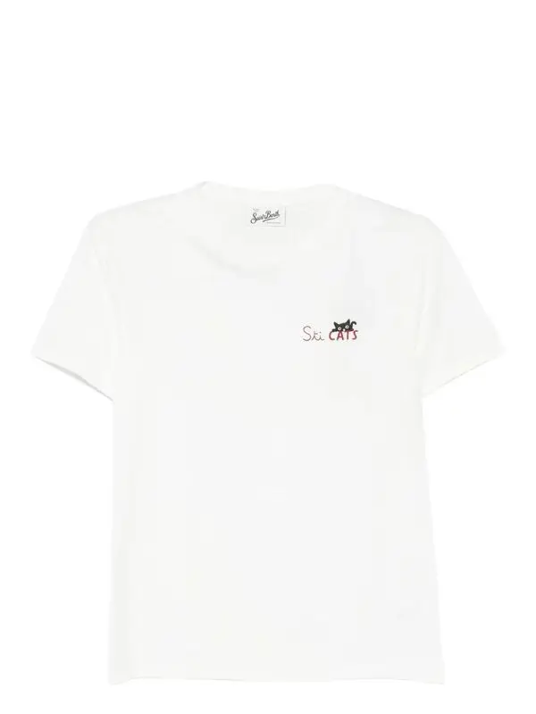 MC2 SAINT BARTH Embroidered-logo T-shirt - White
