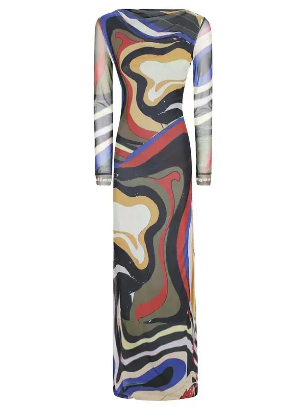 Ottolinger Psychedelic-print Maxi Dress - Black