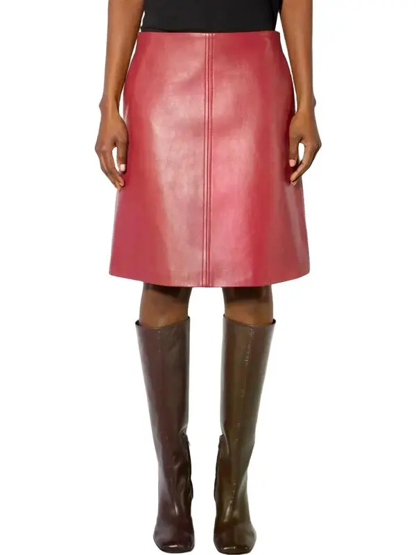 Liviana Conti Leather A-line Mini Skirt - Red