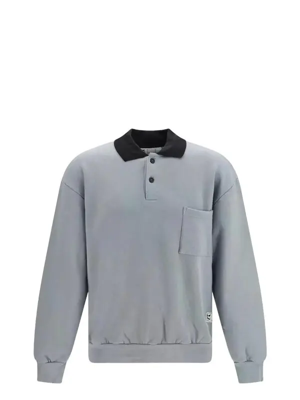 GR10K Replicated 30001 Chest-pocket Polo Sweatshirt - Grey