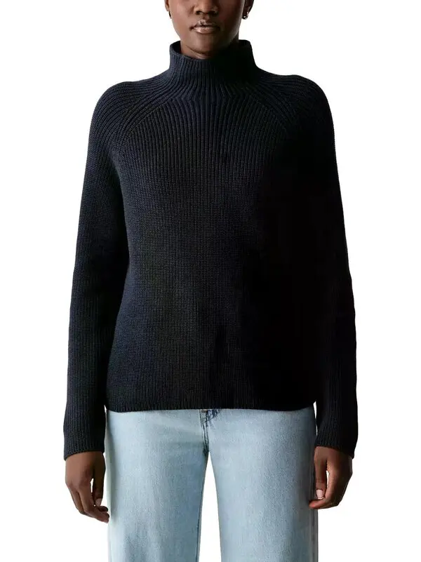 Marc O'polo Ribbed-knit Raglan-sleeve Sweater - Blue