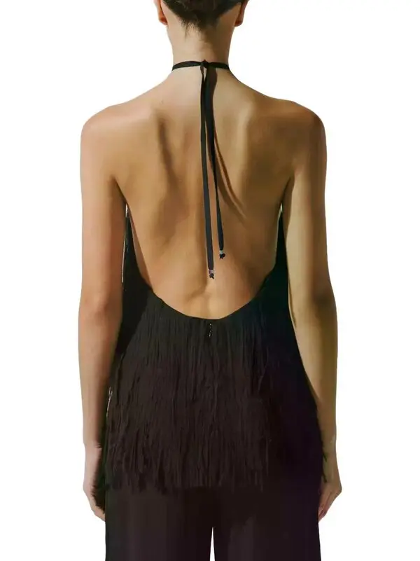 BAOBAB Cloe Fringe-detail Halterneck Top - Black