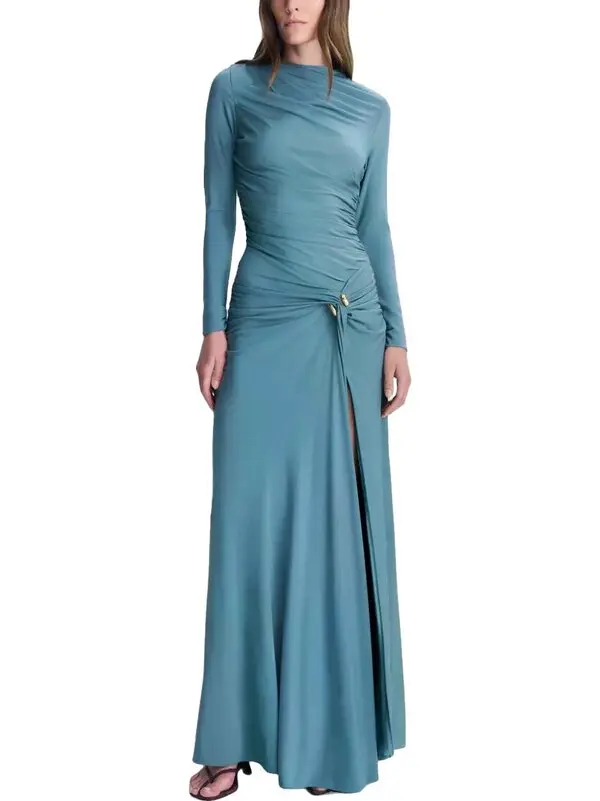 Simkhai Eleanora Draped Jersey Gown - Blue