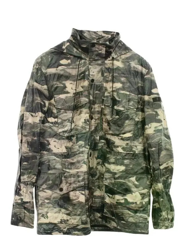 LOUIS VUITTON 2010s Saharienne Surface Planet Hooded Leather Jacket - Green