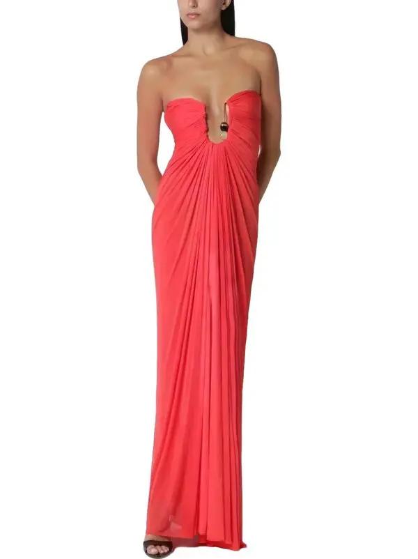 Christopher Esber Helix Crystal-embellished Strapless Maxi Dress - Red