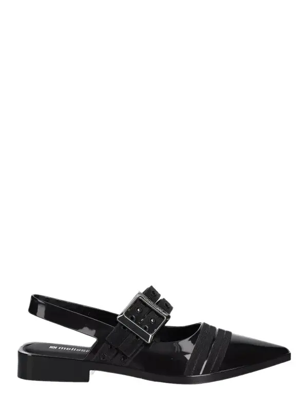 Melissa Buckle-fastening Slingback Ballet Flats - Black
