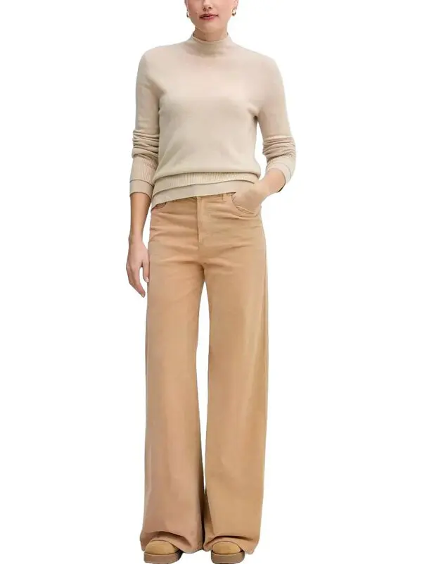 Sisley Ribbed High-neck Sweater - Neutrals