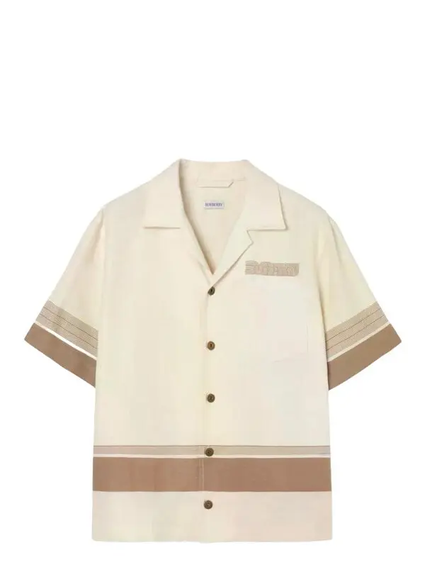 Burberry Oversized Fit Linen Shirt - Neutrals