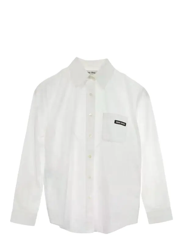 Miu Miu 2010s Logo-patch Pocket Shirt - White