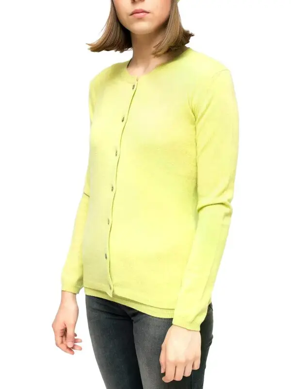 LA ROSE Cashmere Button-up Cardigan - Yellow